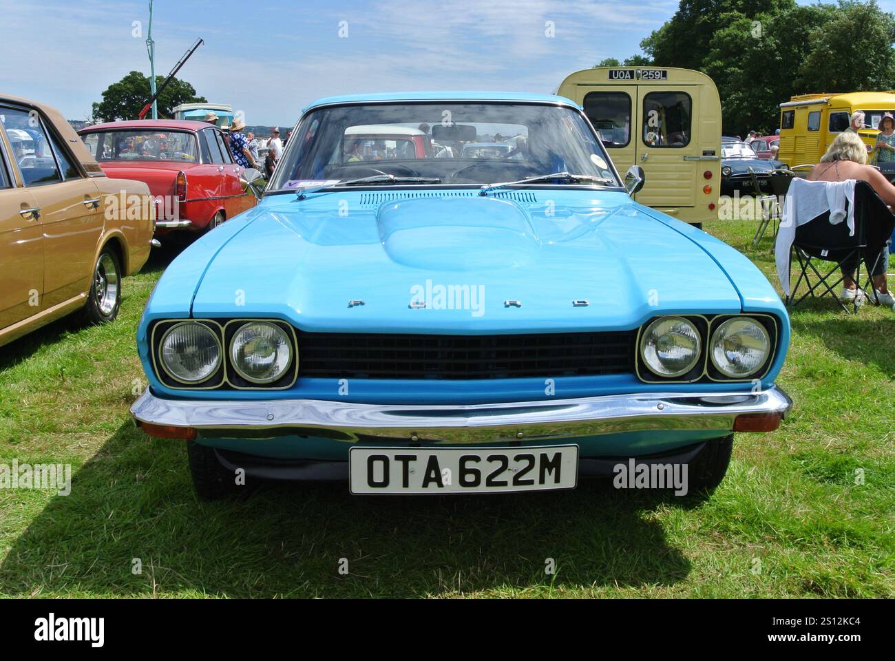 A 1973 Ford Capri parked on display at the 49th Historic Vehicle ...