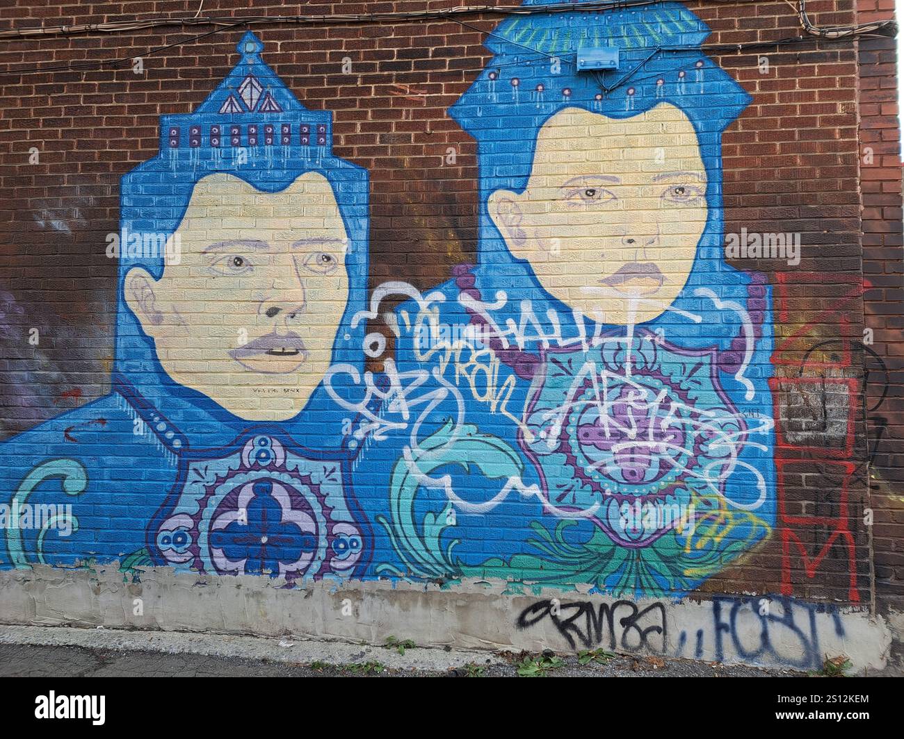 Central Asian prince and princess mural in Hochelaga neighborhood in ...