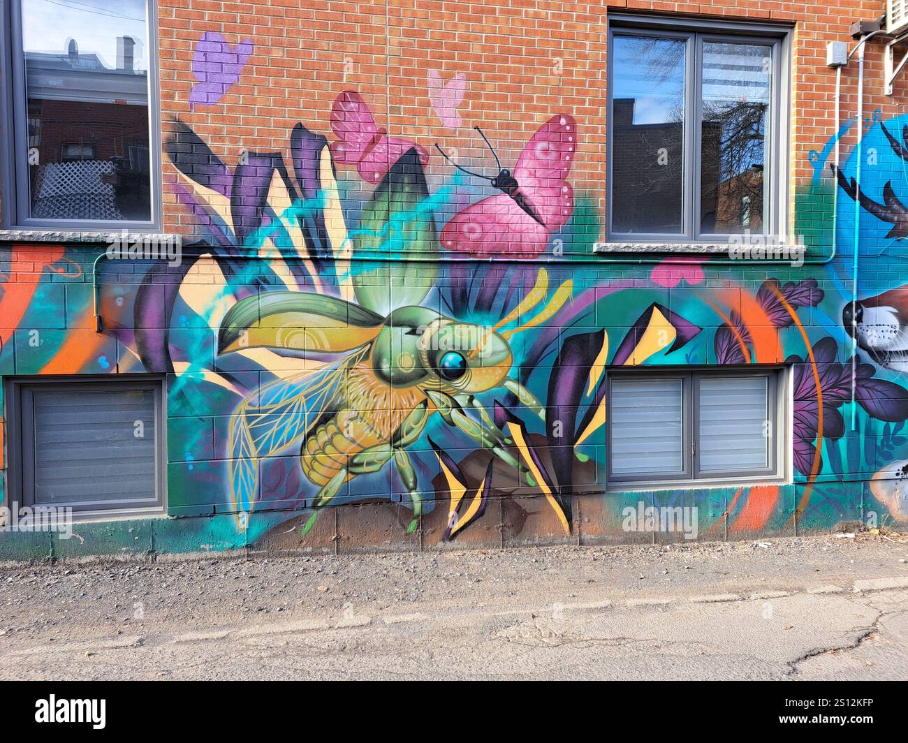 Butterfly mural in Hochelaga neighborhood in Montreal, Quebec, Canada ...