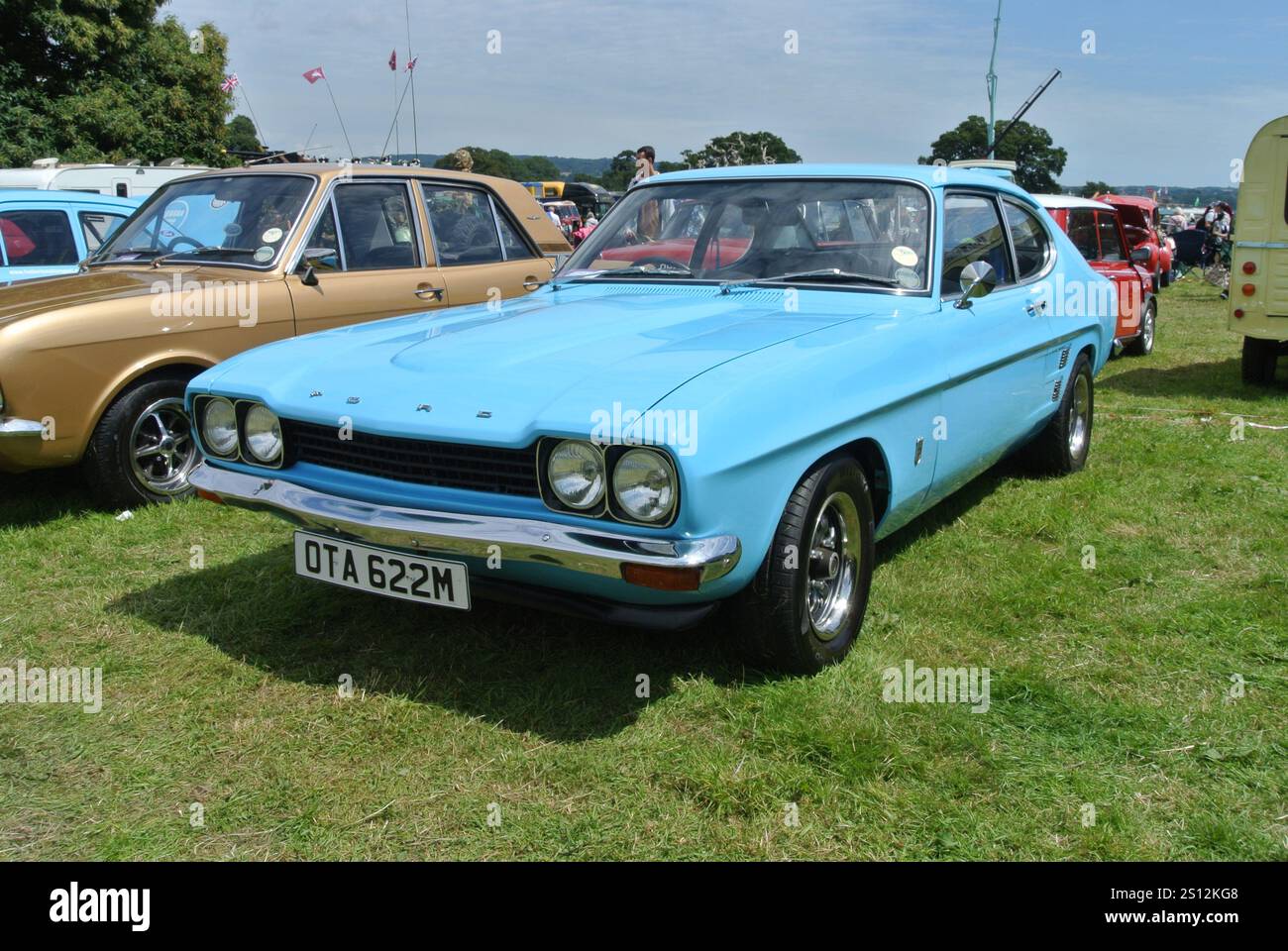 A 1973 Ford Capri parked on display at the 49th Historic Vehicle ...