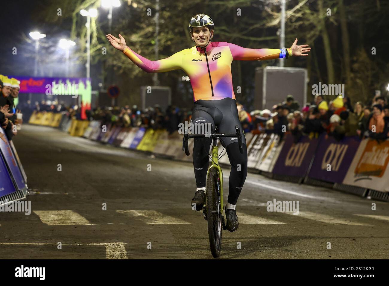 Diegem, Belgium. 30th Dec, 2024. Bas Tietema celebrates as he crosses ...