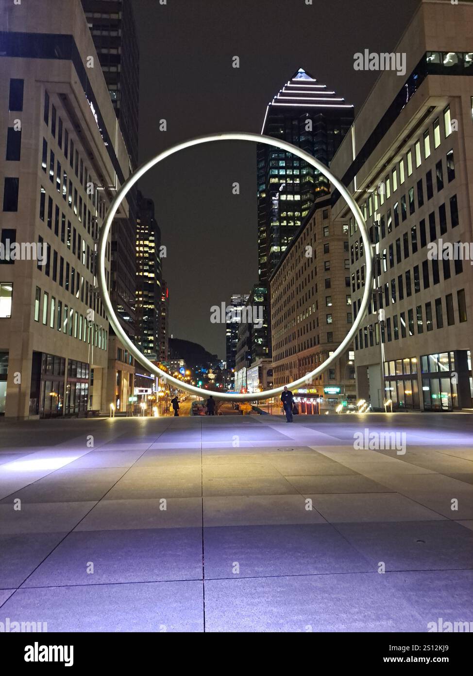 Gigantic Ring at night at Esplanade Place Ville Marie in downtown ...