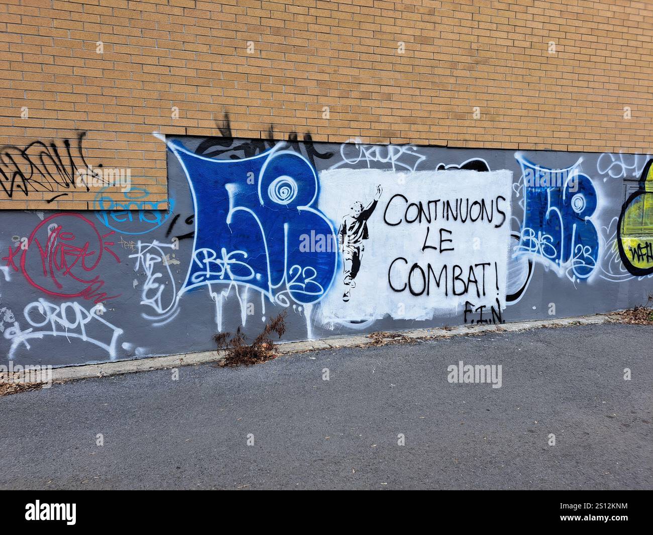 Continue the Fight mural in downtown Montreal, Quebec, Canada Stock ...