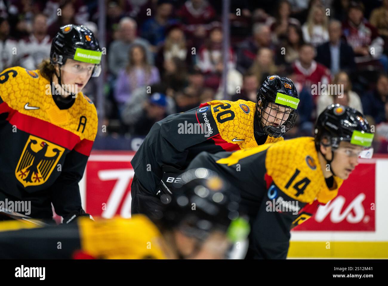 Maxim Schafer of, Germany. , . during the 2025 IIHF World Junior ...