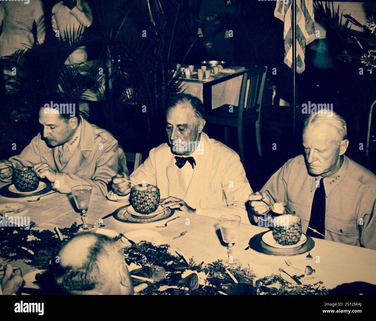 FDR at Schofield Barracks luncheon July 27, 1944 Stock Photo - Alamy