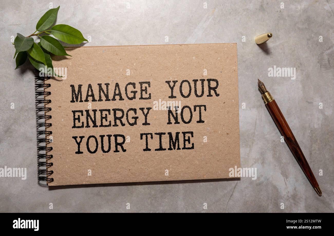 Business man with the text Manage your Energy in a concept image Stock ...