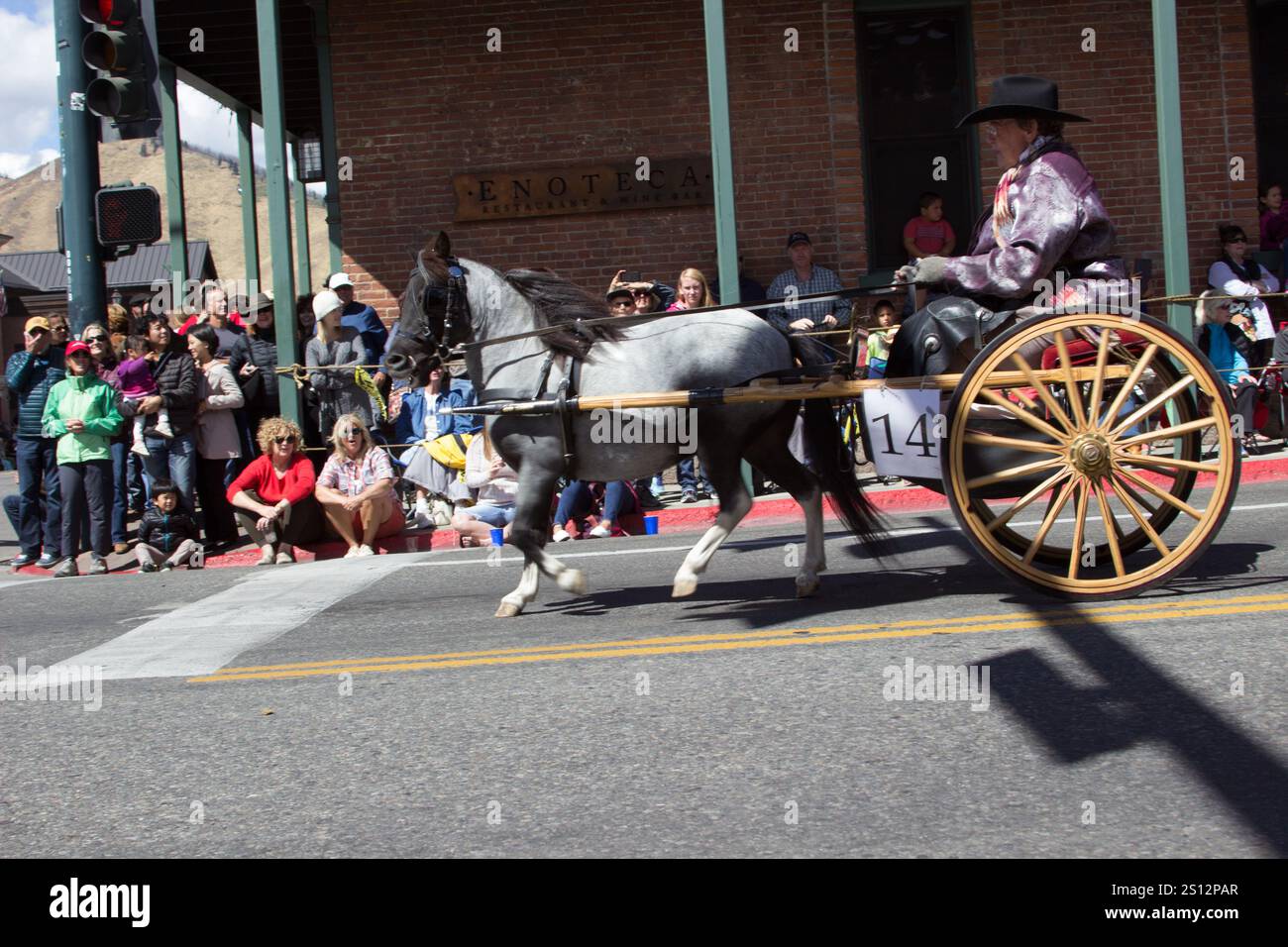 Horse-Drawn Carriage in Outdoor Parade Event with Spectators Watching ...