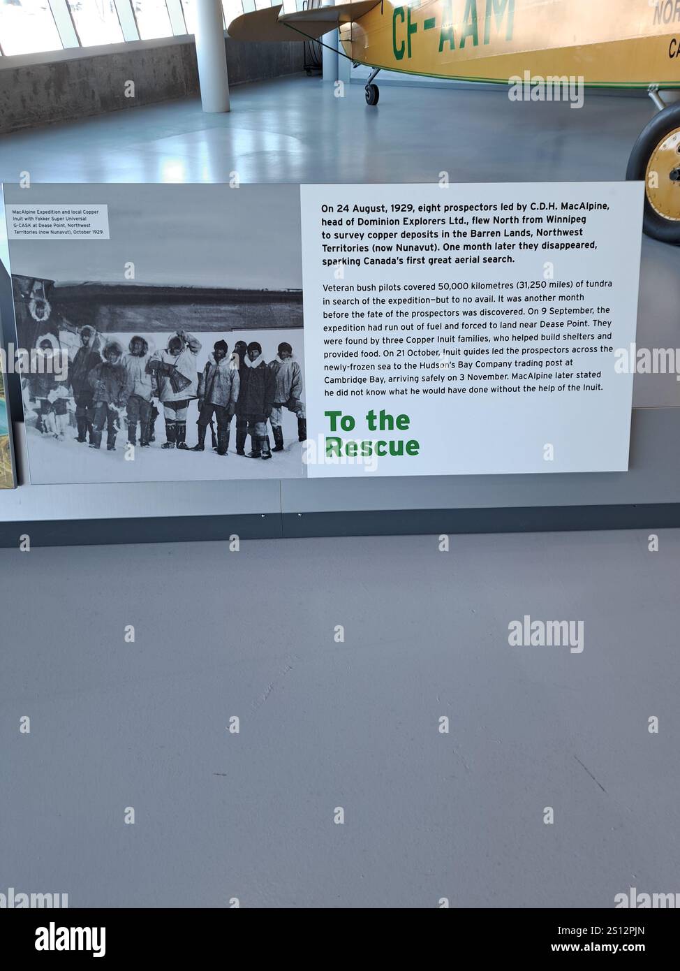 To the rescue sign at the Royal Aviation Museum of Western Canada in ...