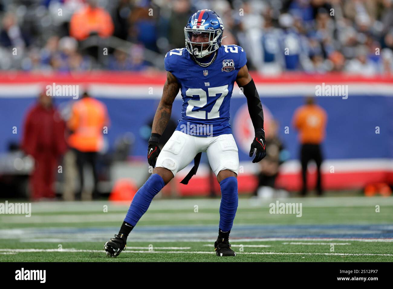 New York Giants safety Jason Pinnock (27) defends during an NFL ...