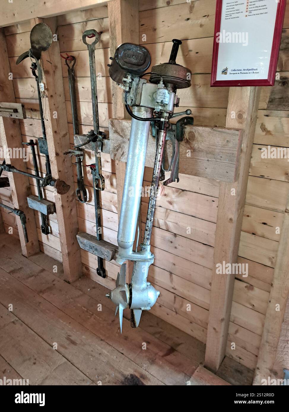 British seagull outboard boat motor on Ile-aux-Marins in St. Pierre ...