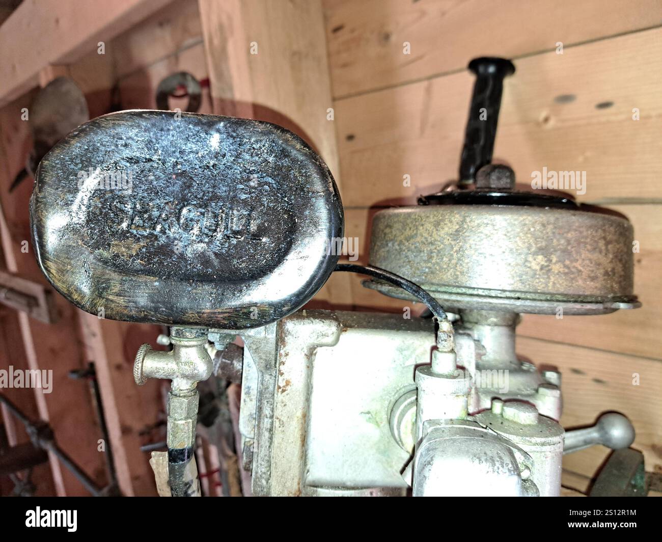 British seagull outboard boat motor on Ile-aux-Marins in St. Pierre ...