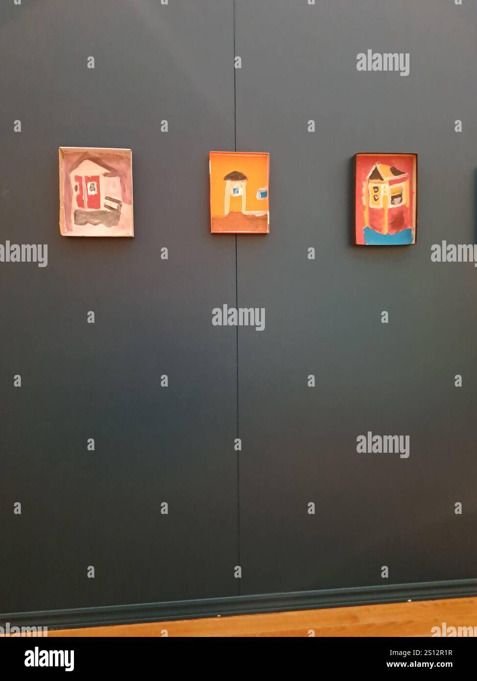 Paintings of houses at the Arche Museum in St. Pierre & Miquelon ...