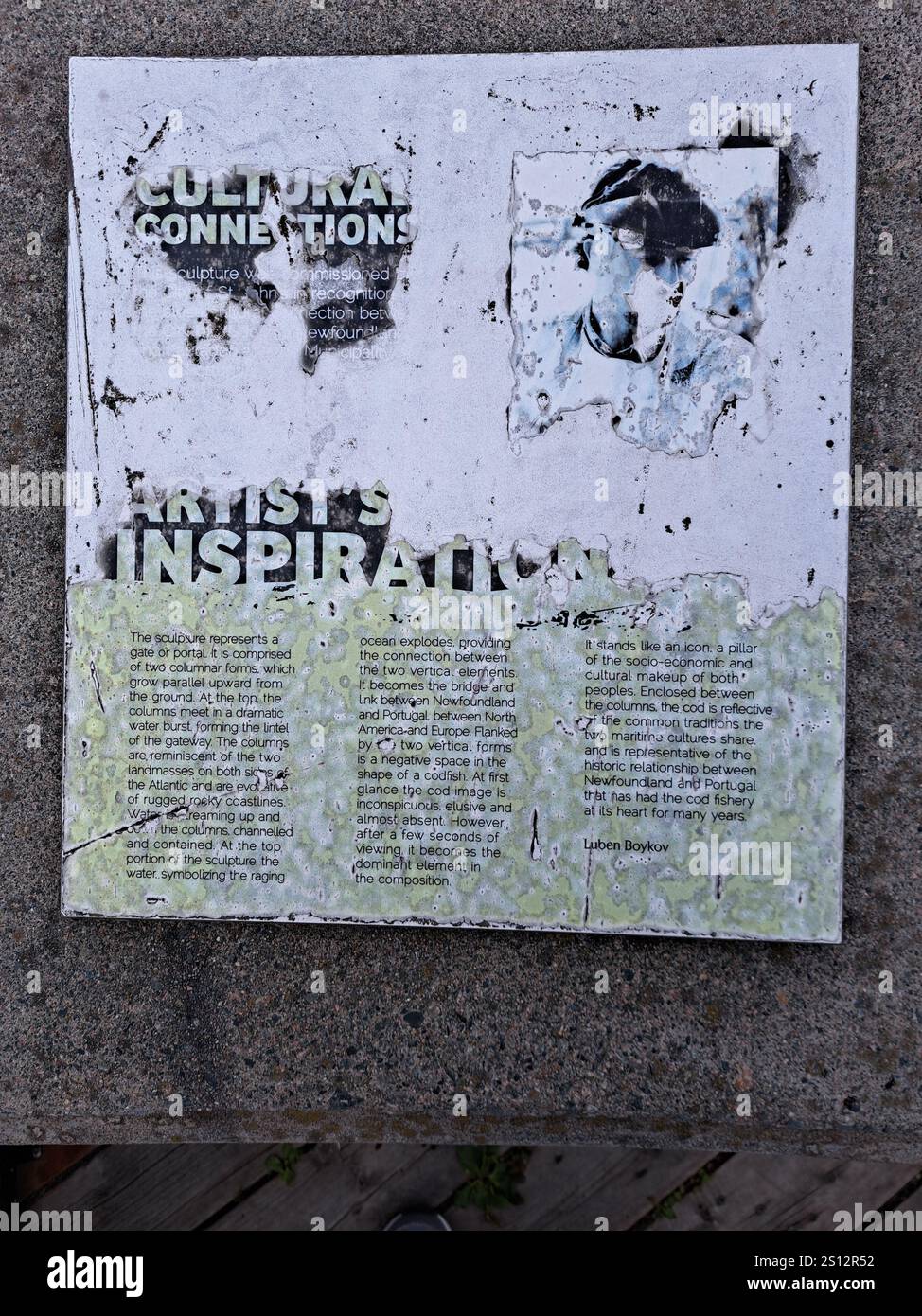 Artist's sign for Cultural Connections sculpture in St. John's ...