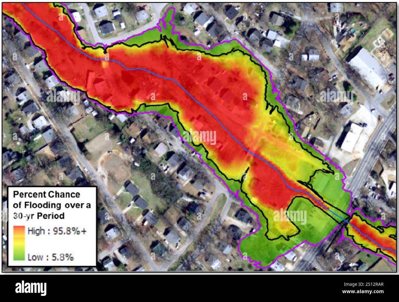 FEMA chance of flooding over 30 year period Stock Photo - Alamy