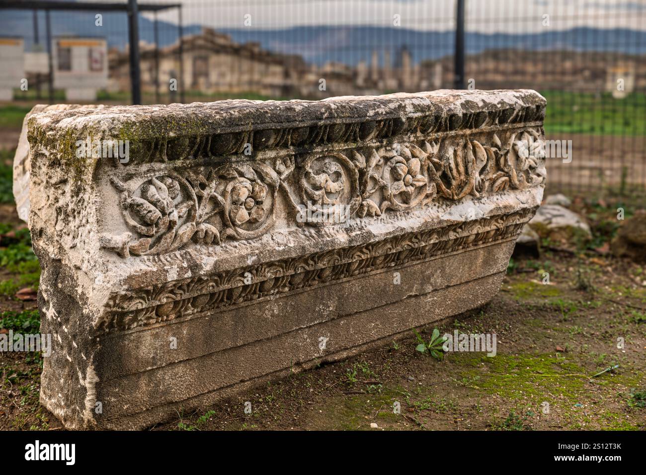 Reflection and ancient columns in the Magnesia ancient city Stock Photo ...
