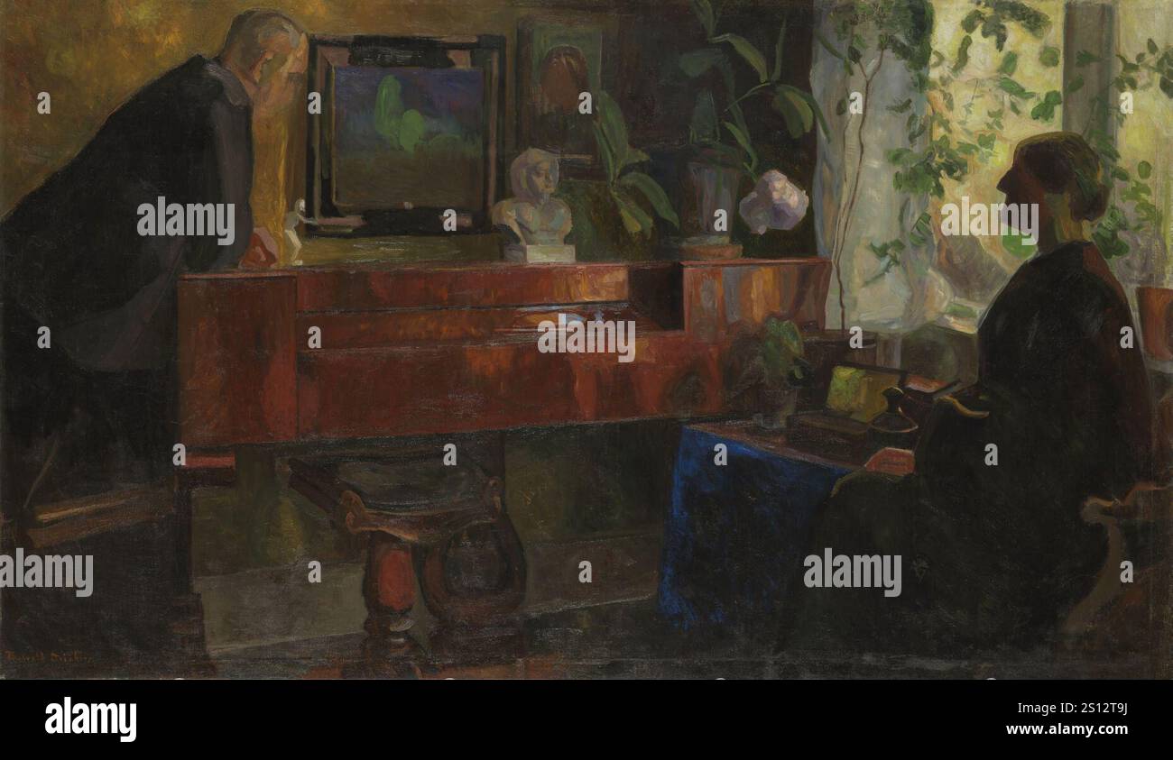 Thorvald Erichsen - Interior with the Artists Oluf and Kris Wold-Torne ...
