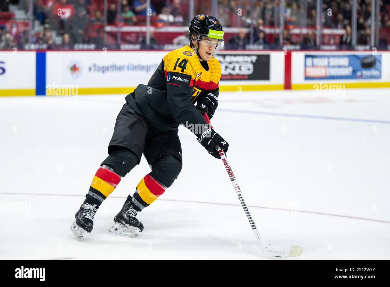 Nick Maul of, Germany. , . during the 2025 IIHF World Junior Championship game between Germany ...