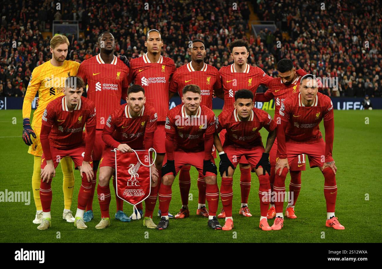Liverpool squad in action during the UEFA 2024 Champions League group ...