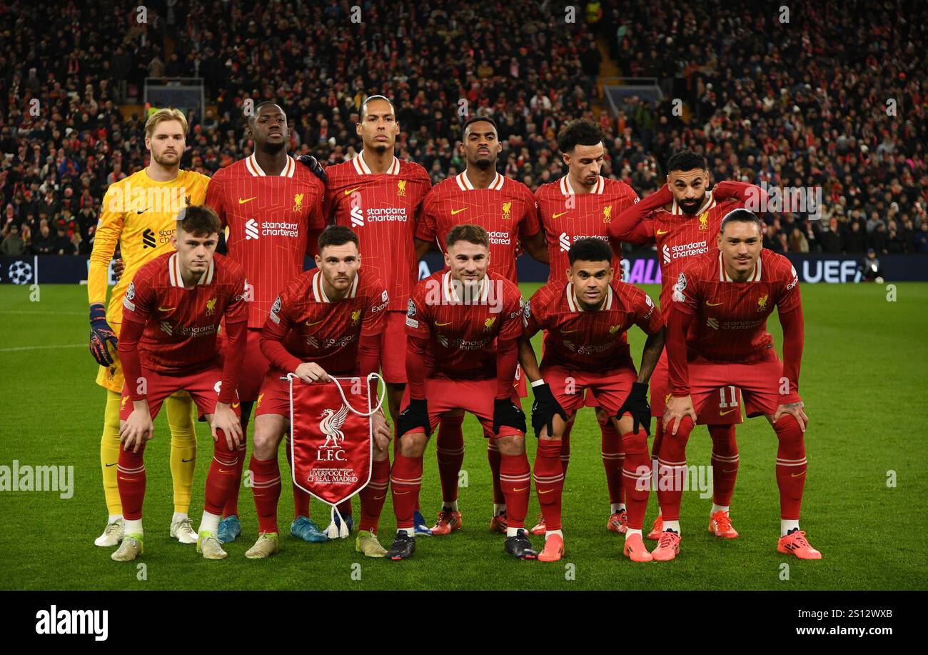 Liverpool squad in action during the UEFA 2024 Champions League group ...