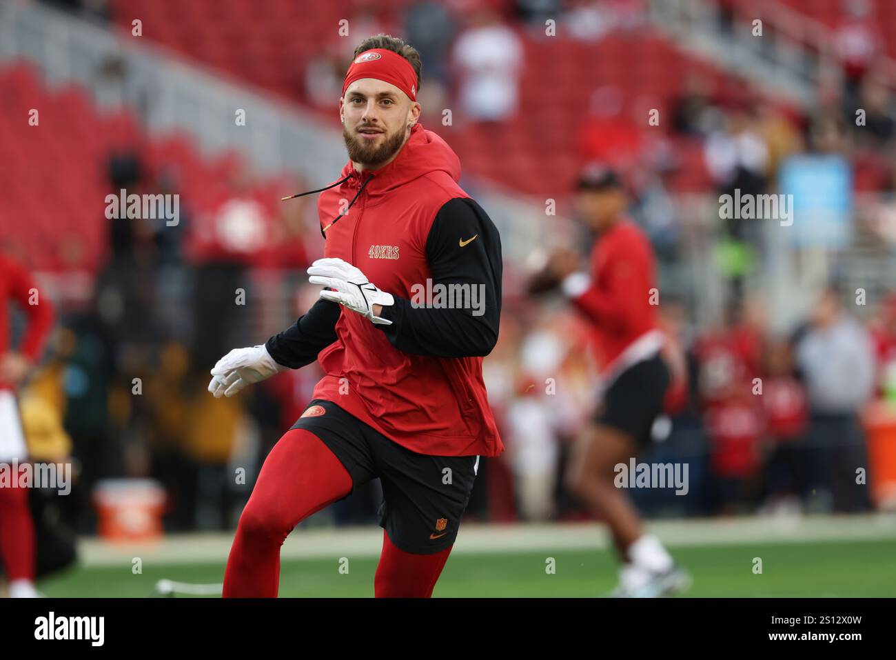 San Francisco 49ers wide receiver Ricky Pearsall (14) warms up before ...