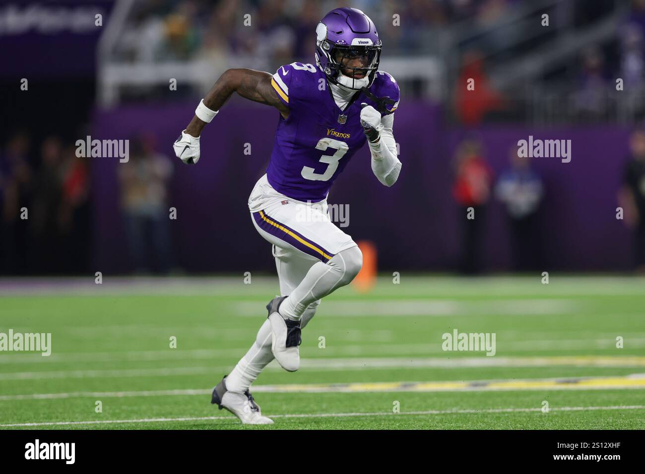 Minnesota Vikings wide receiver Jordan Addison runs a route against the ...