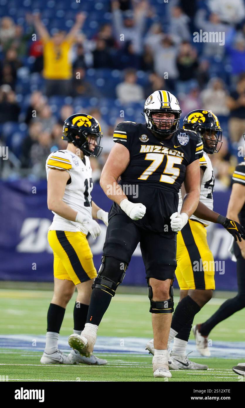 December 30, 2024: University of Missouri Tigers OL #75 Mitchell ...