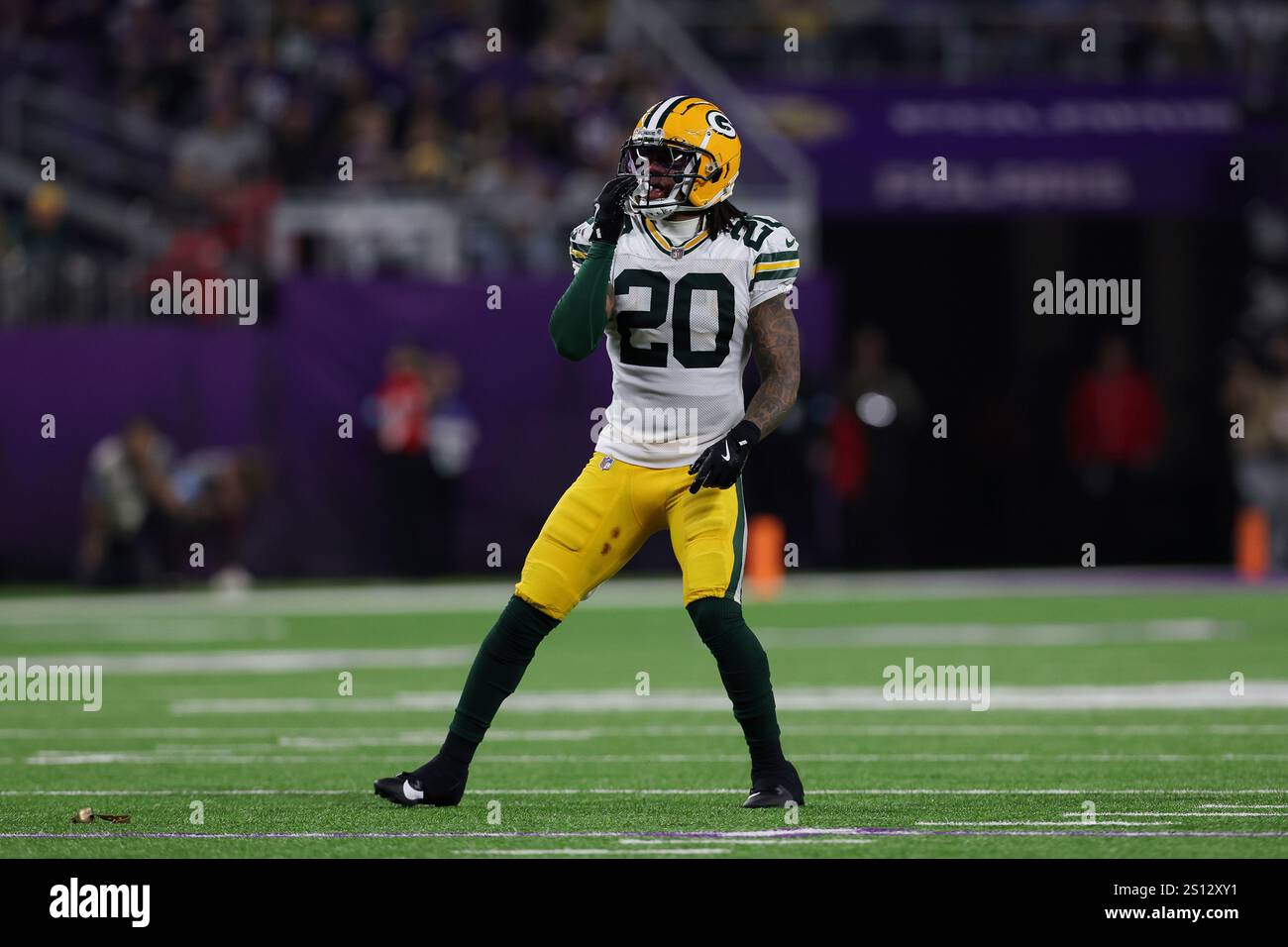 Green Bay Packers safety Javon Bullard lines up for a play against the ...