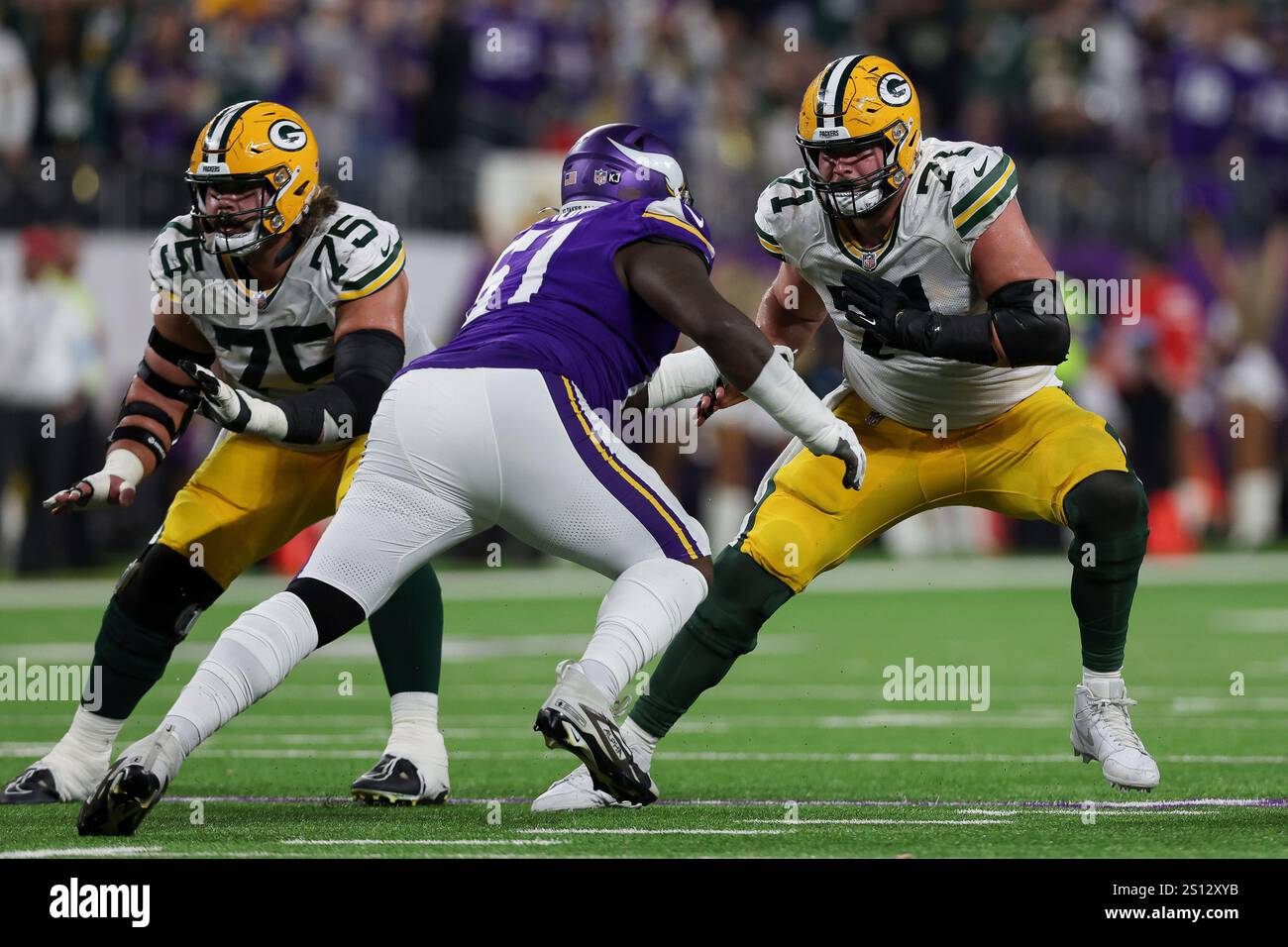 Green Bay Packers center Josh Myers (71) moves against Minnesota ...
