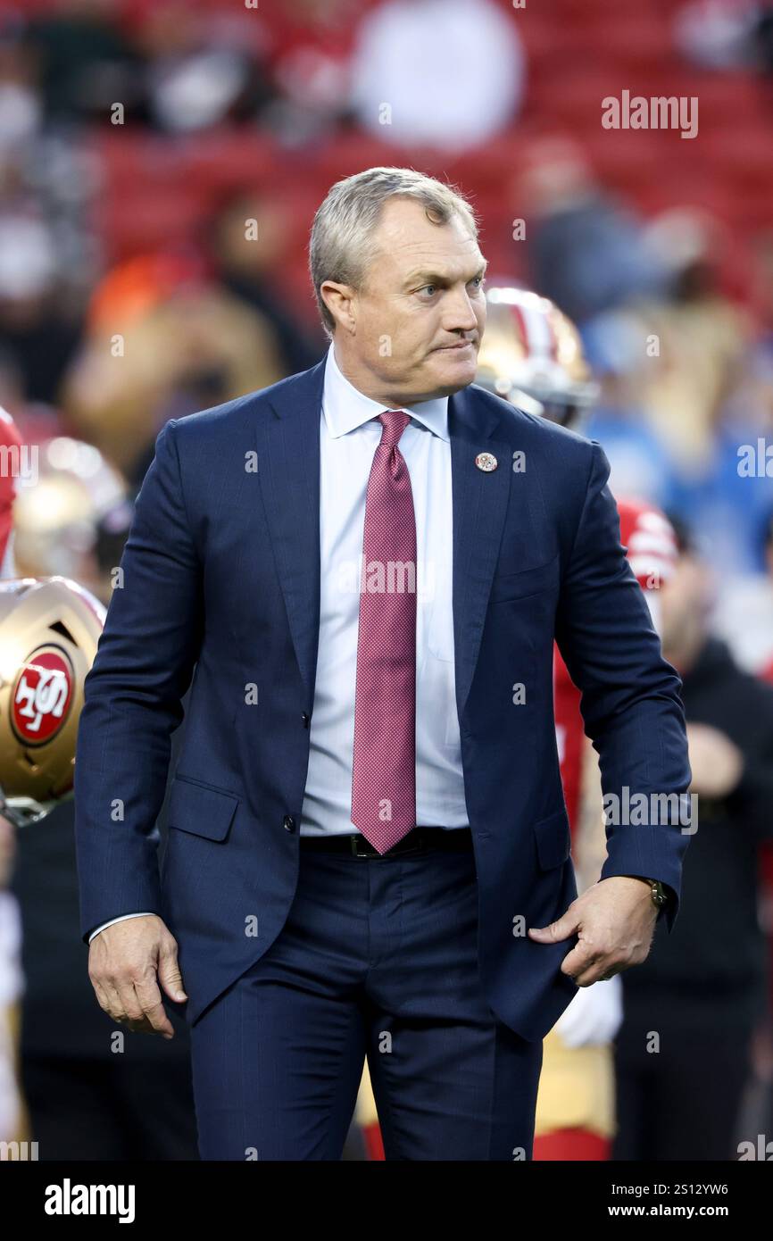San Francisco 49ers general manager John Lynch walks on the field ...