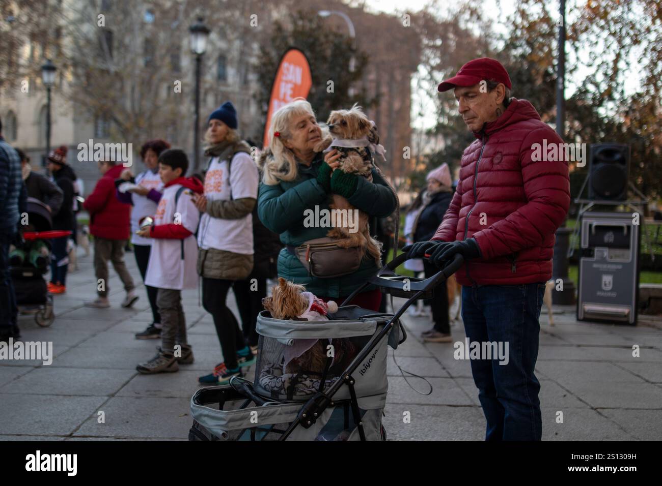 Madrid, Spain. 30th Dec, 2024. People pose with their dogs before the ...