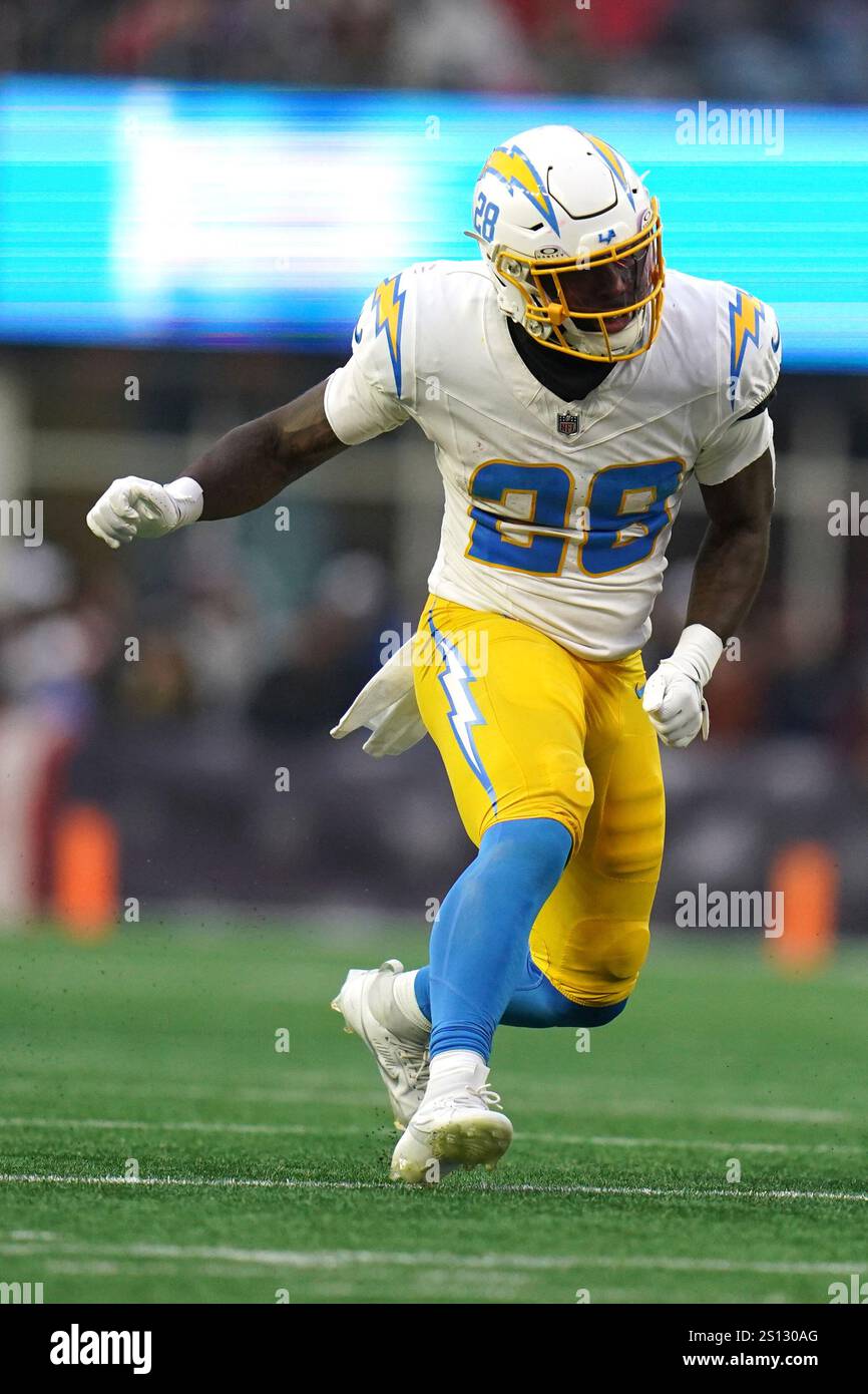 Los Angeles Chargers running back Hassan Haskins (28) during an NFL ...