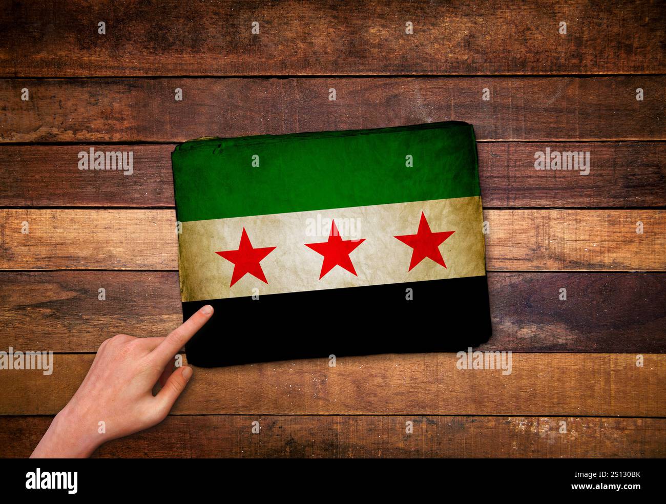 Syria Flag, Flag of the Syrian Revolution - New Syrian Flag Stock Photo ...