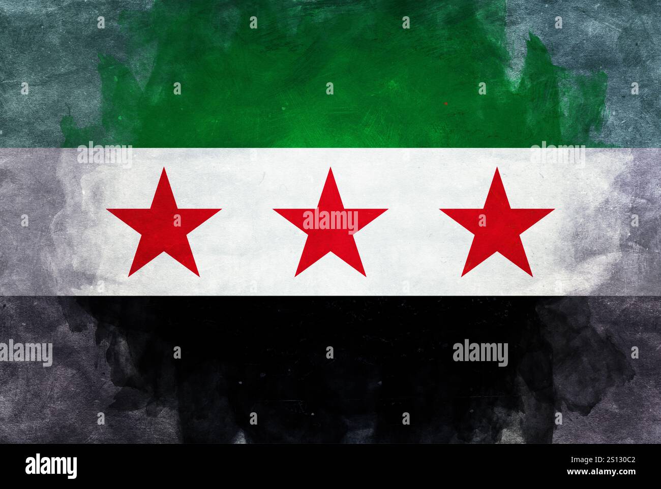 Syria Flag, Flag of the Syrian Revolution - New Syrian Flag Stock Photo ...
