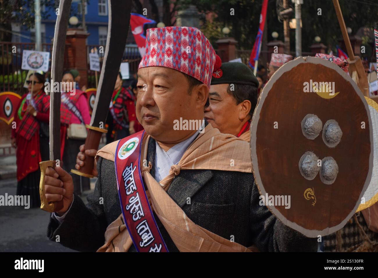 Kathmandu, Nepal.30th December 2024. Women dressed in their traditional ...