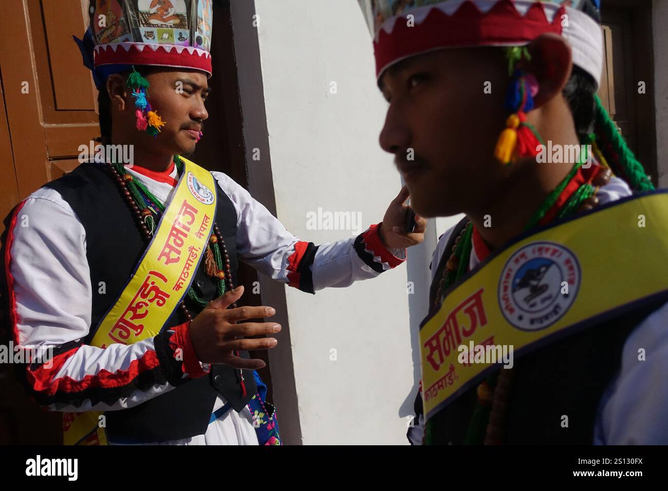 Kathmandu, Nepal.30th December 2024. Women dressed in their traditional ...