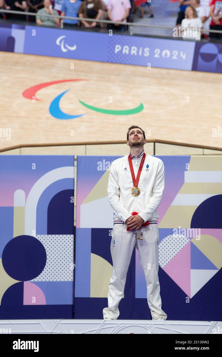 Dorian Foulon of France, gold medalist in the men's C5, 4 km individual ...
