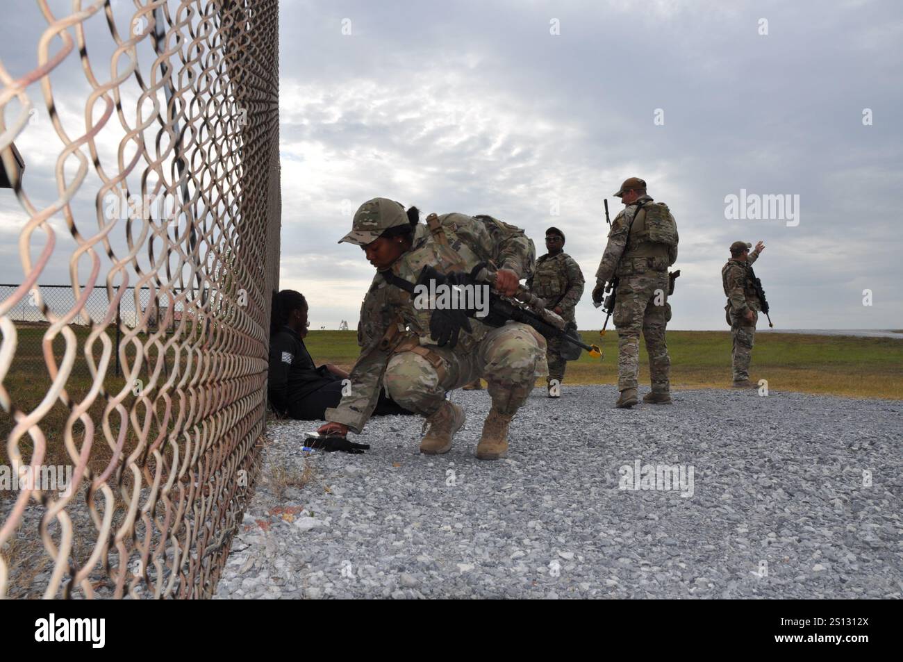 U.S. Air Force defenders from the 908th Security Forces Squadron secure ...