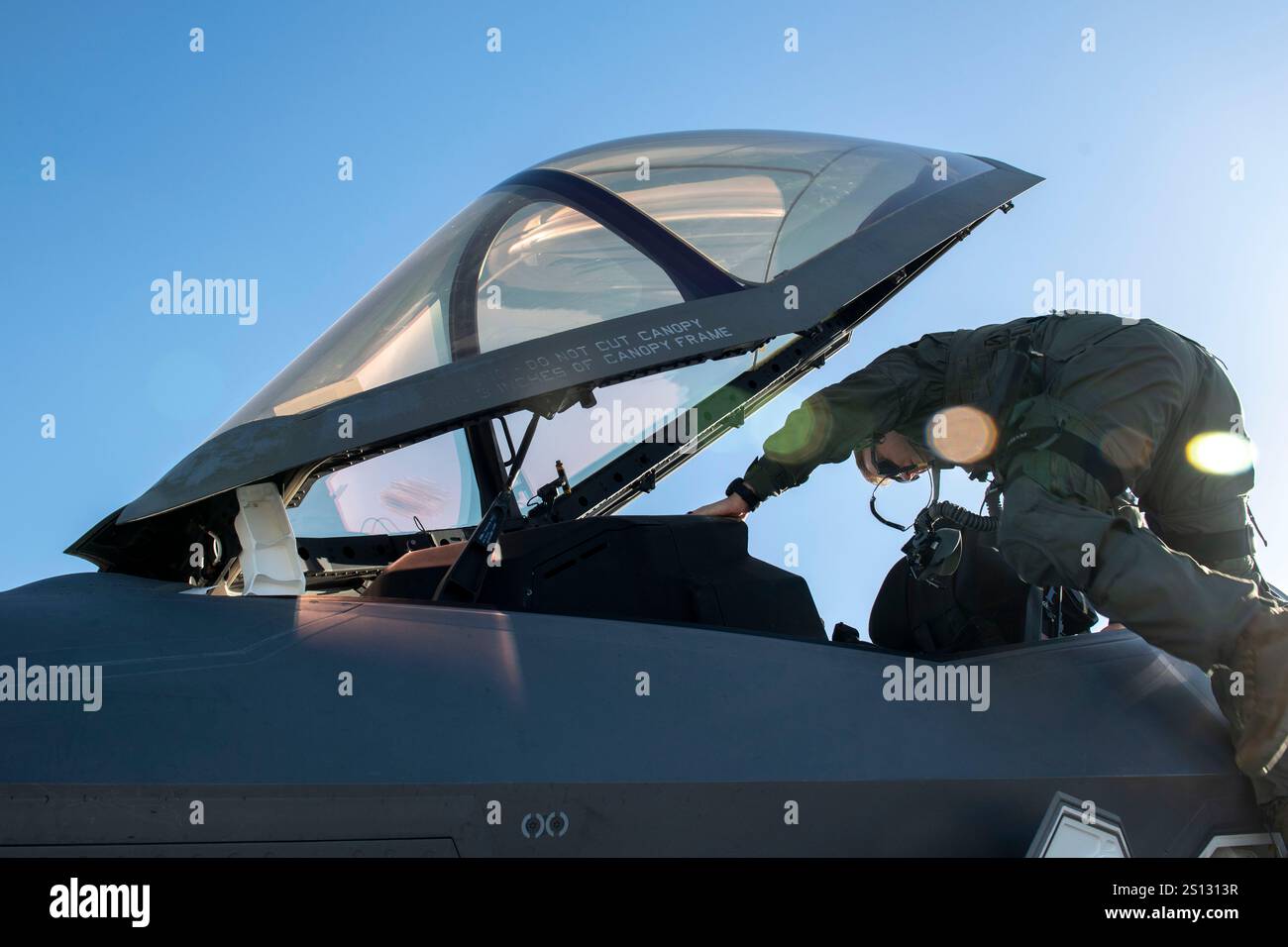 A pilot from the 419th Fighter Wing’s 466 Fighter Squadron prepares his ...