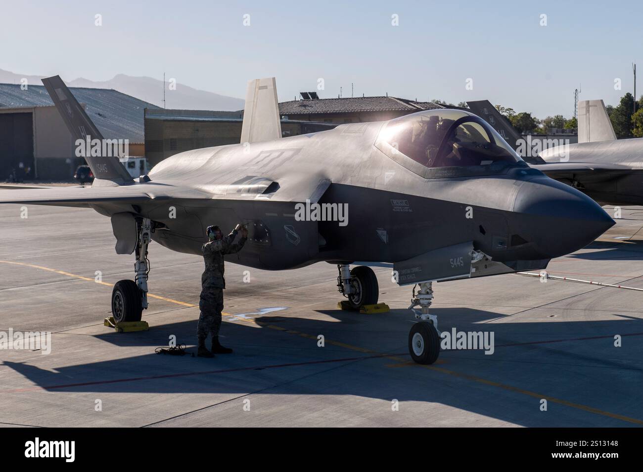 An F-35A Lightning II fighter jet, a single seat, single engine, all ...