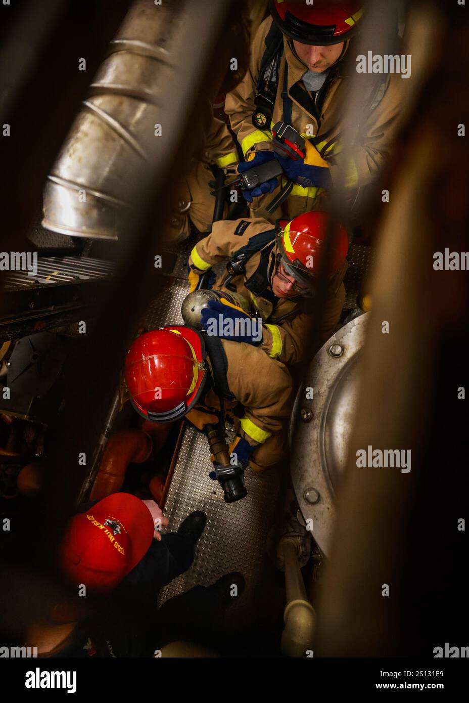 241207-N-JM579-1442 MEDITERRANEAN SEA (Dec. 7, 2024) Sailors fight a ...