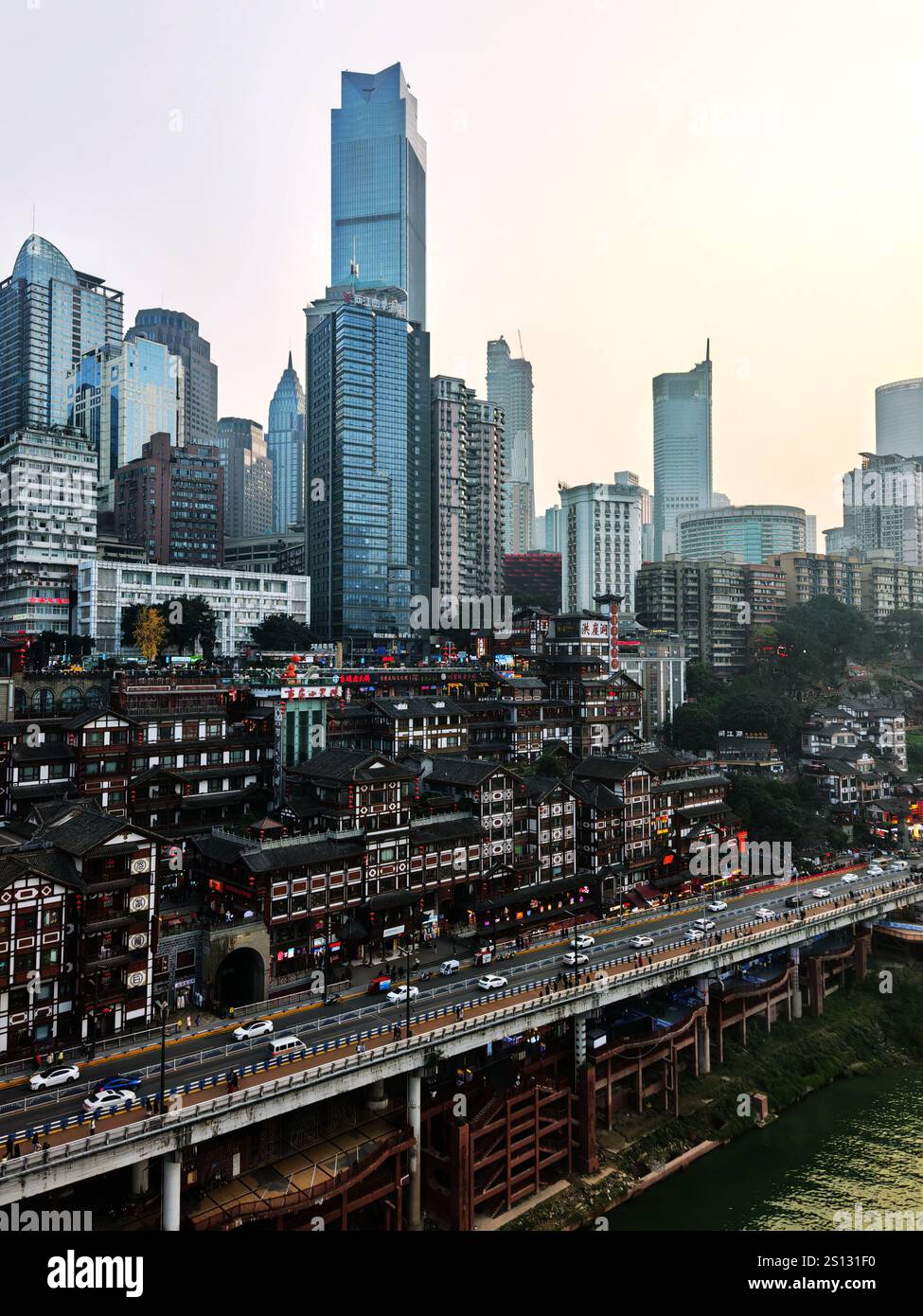 CHONGQING, CHINA - DECEMBER 28, 2024 - Hongya Cave (Hong Ya Dong), a ...