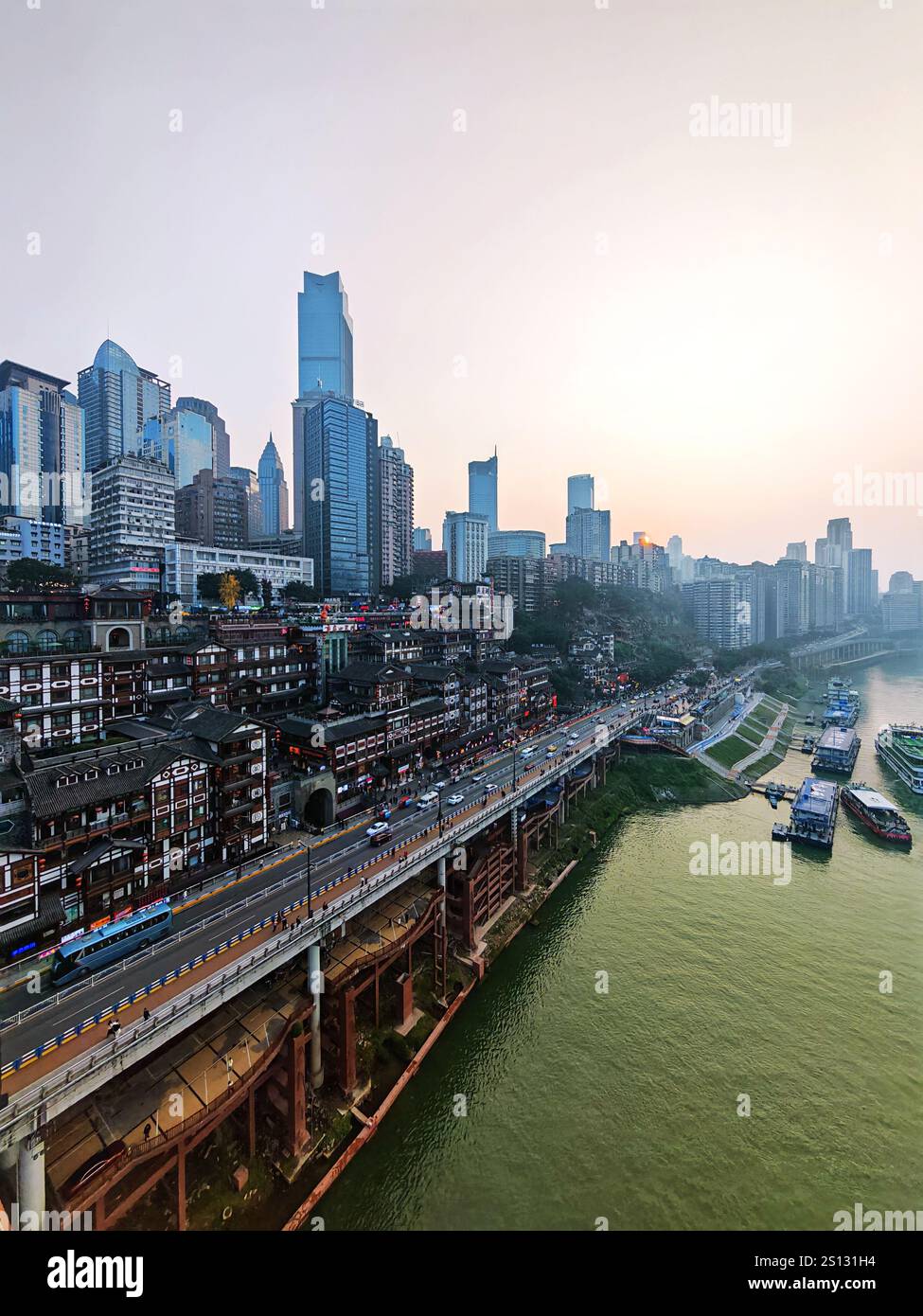 CHONGQING, CHINA - DECEMBER 28, 2024 - Hongya Cave (Hong Ya Dong), a ...