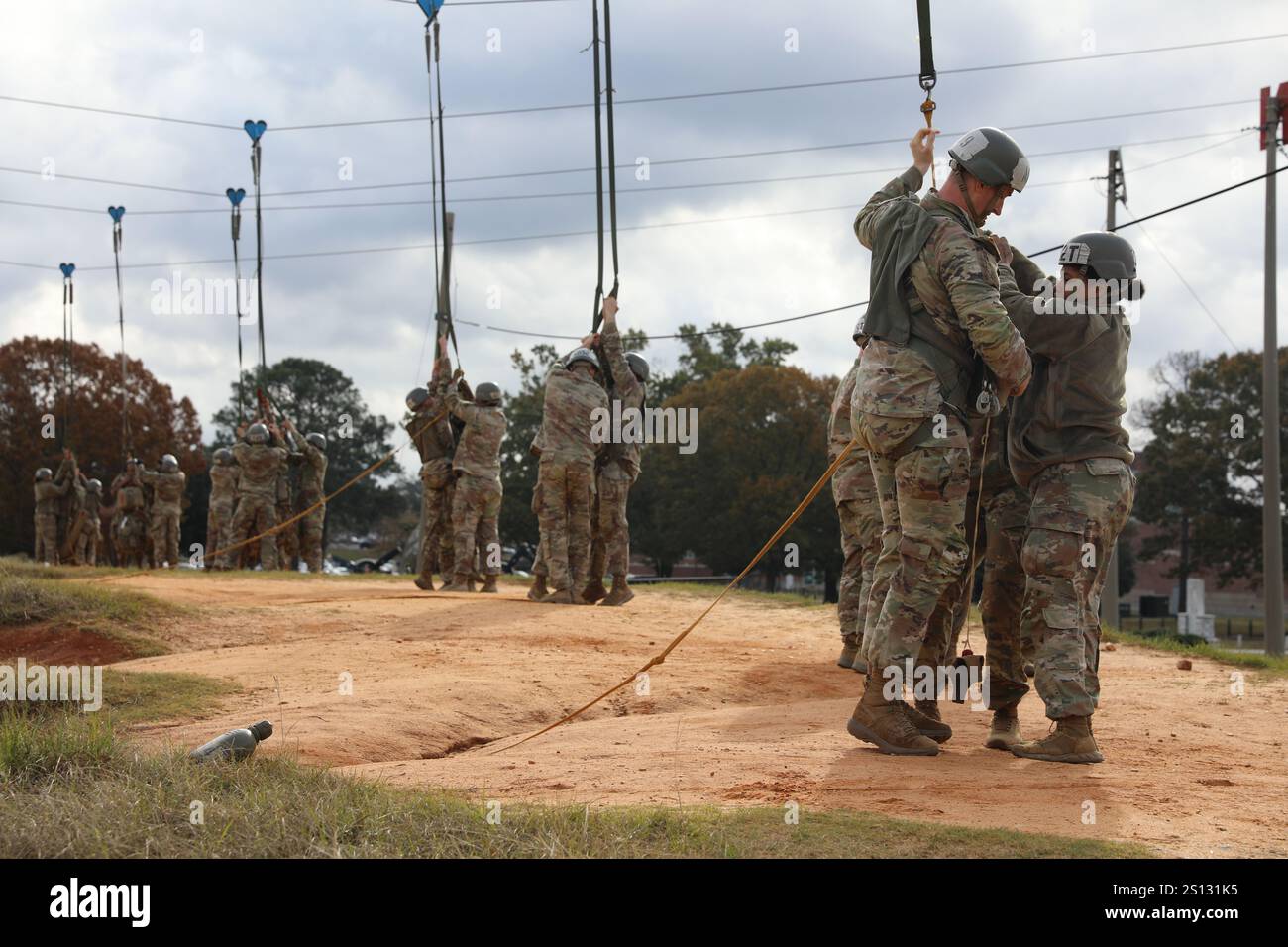 U.S. military servicemembers attending the Basic Airborne Course (BAC ...