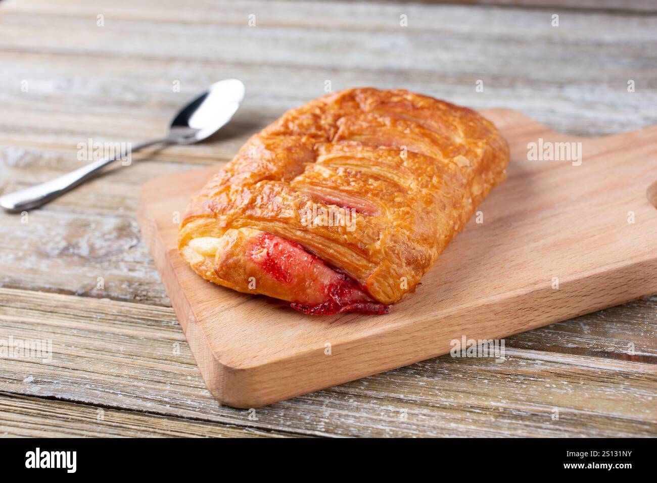 A view of a raspberry strudel Stock Photo - Alamy