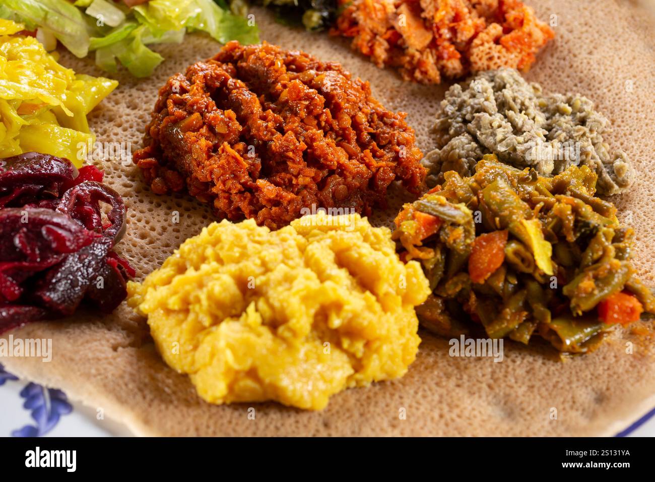 A closeup view of a veggie combination plate Stock Photo - Alamy