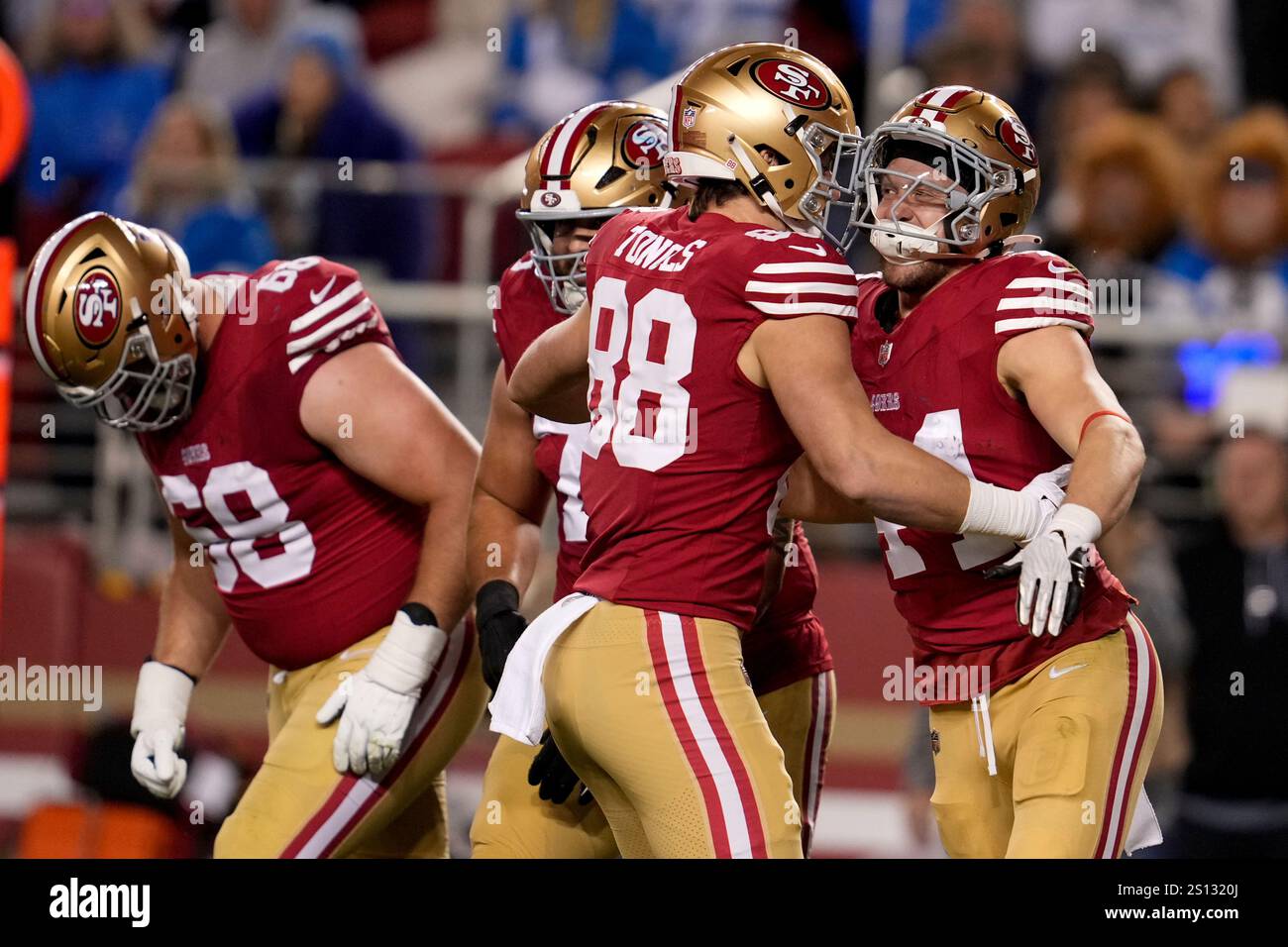 San Francisco 49ers fullback Kyle Juszczyk, right, celebrates his ...
