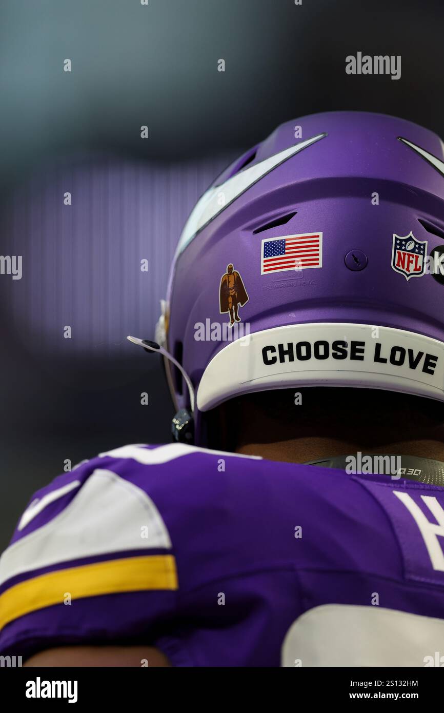 Minnesota Vikings fullback C.J. Ham wears a Walter Payton Man of the ...
