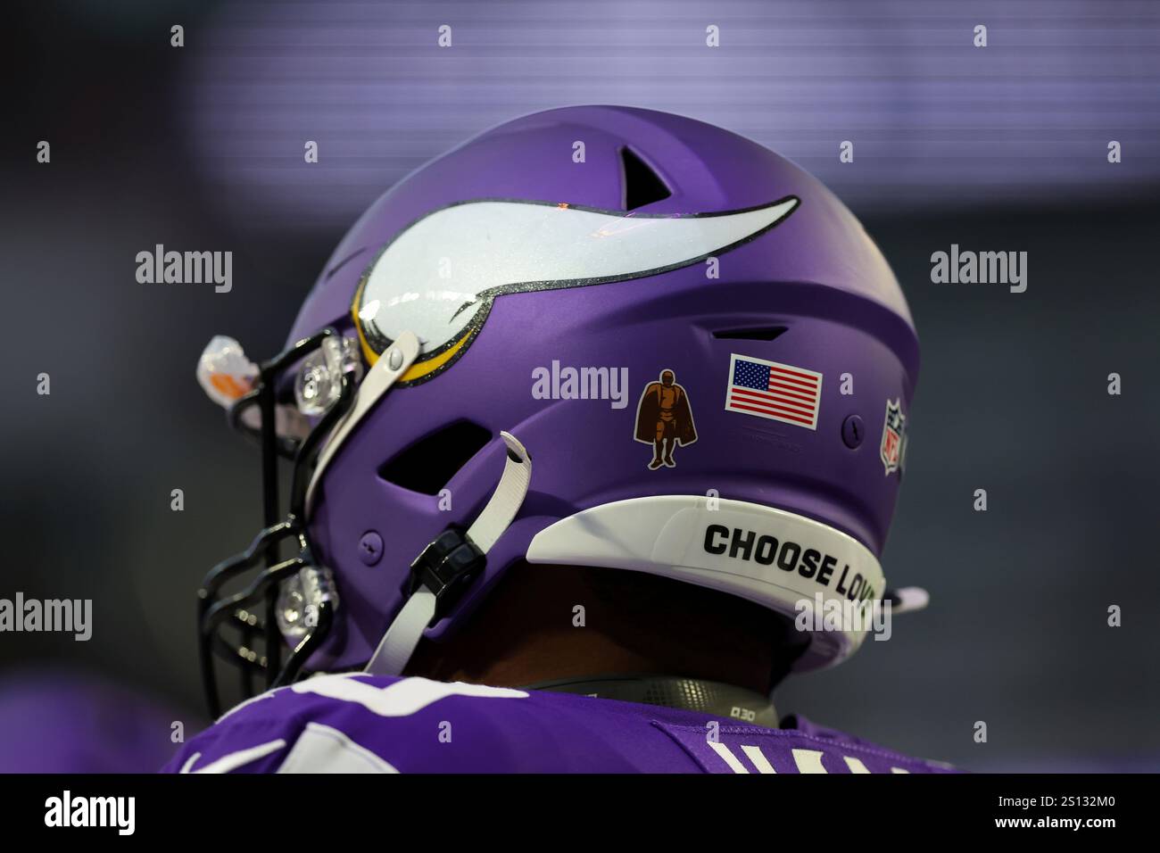 Minnesota Vikings fullback C.J. Ham wears a Walter Payton Man of the ...
