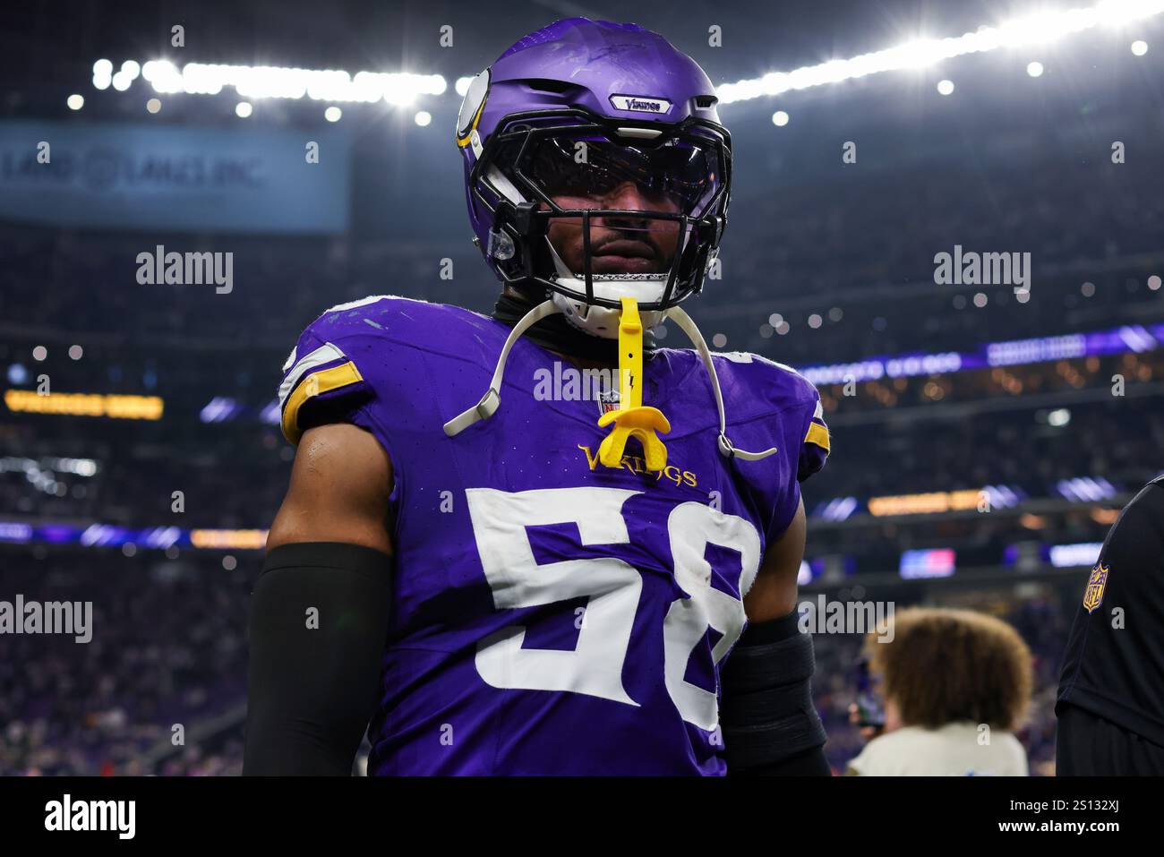 Minnesota Vikings linebacker Jonathan Greenard walks off the field ...