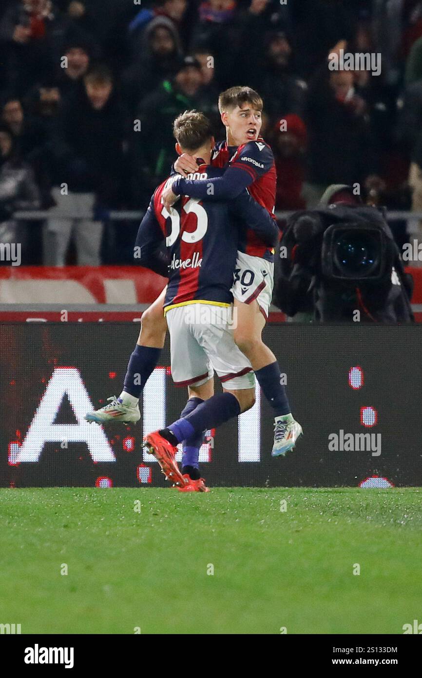 Benjamin Dominguez of Bologna FC celebrates a goal during the Italian ...